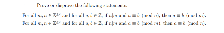 Solved Prove or disprove the following statements. For all | Chegg.com