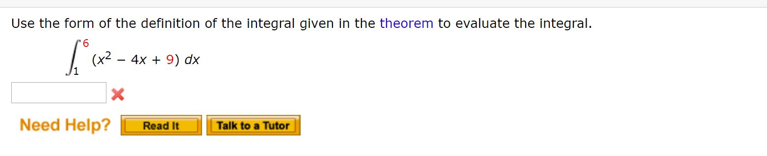 Solved Use the form of the definition of the integral given | Chegg.com
