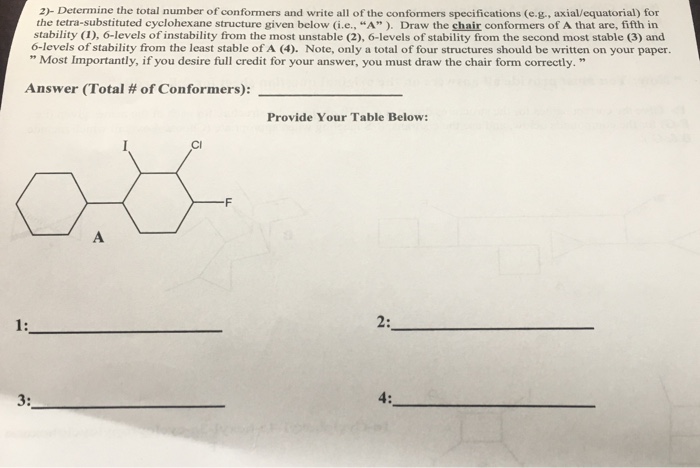 Solved Determine the total number of conformers and write | Chegg.com