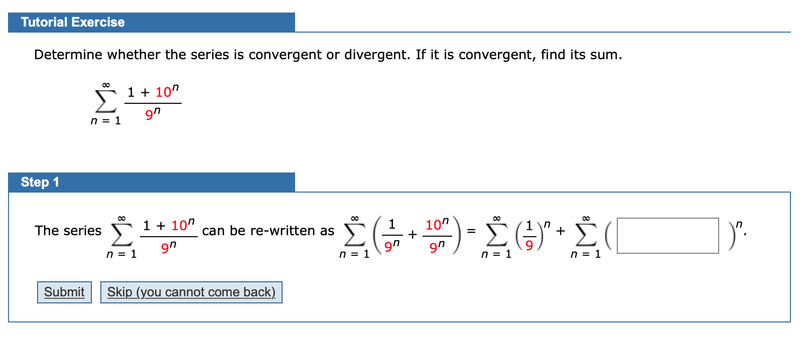 Solved Tutorial Exercise Determine whether the series is | Chegg.com