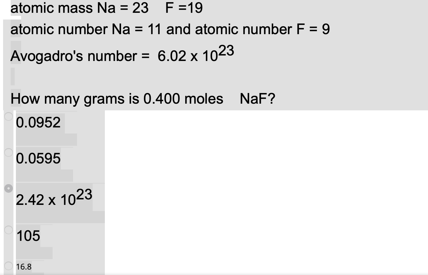 Solved atomic mass Na = 23 F =19 atomic number Na = 11 and | Chegg.com