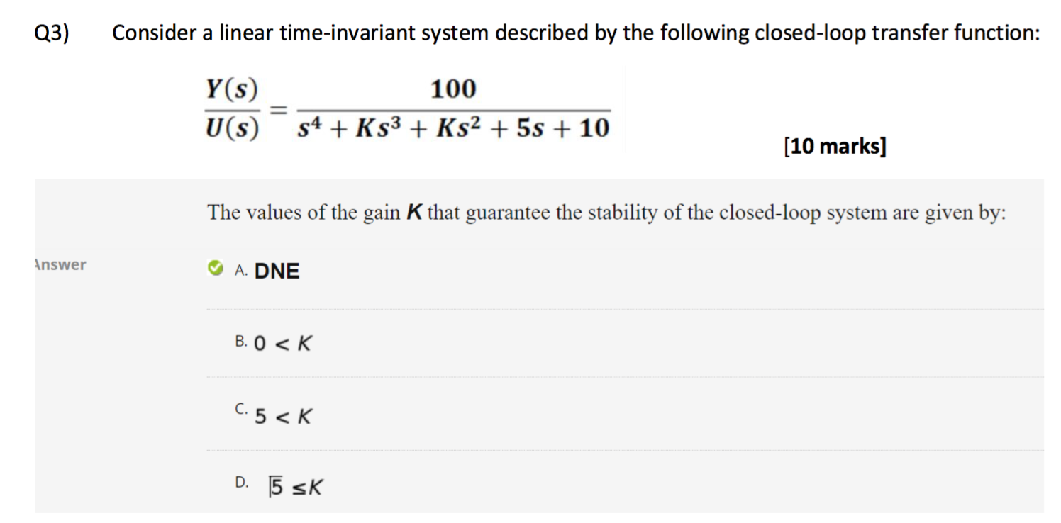 Solved Q3) Consider a linear time-invariant system described | Chegg.com