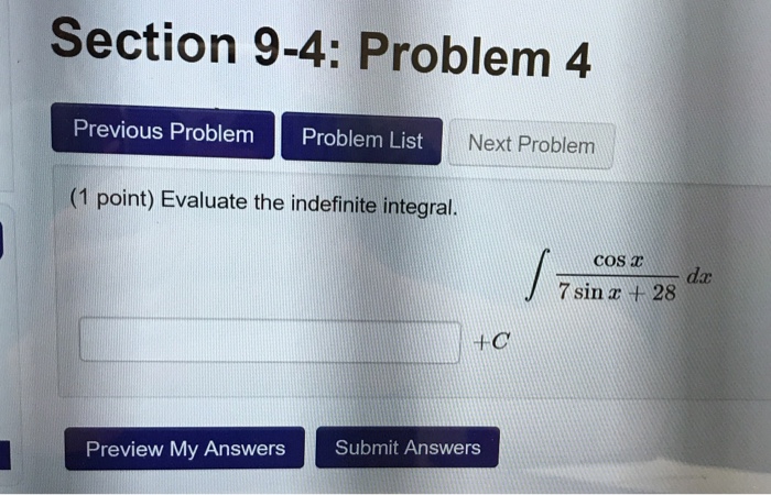 Solved Section 9-4: Problem 4 Previous Problem Problem List | Chegg.com