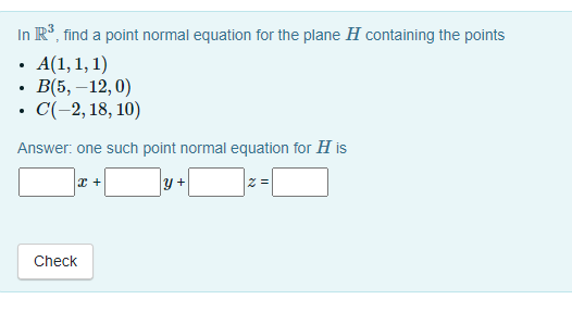 Solved In R3, find a point normal equation for the plane R | Chegg.com