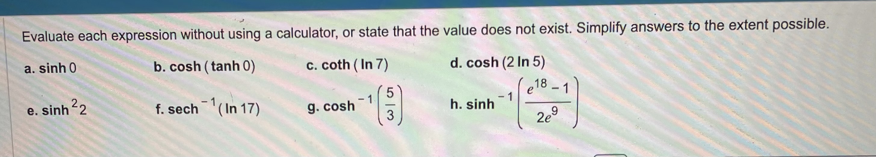 Solved Evaluate each expression without using a calculator, | Chegg.com