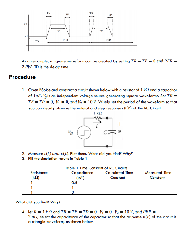 Solved ENGR 065 Circuit Theory Laboratory 8 Transient | Chegg.com