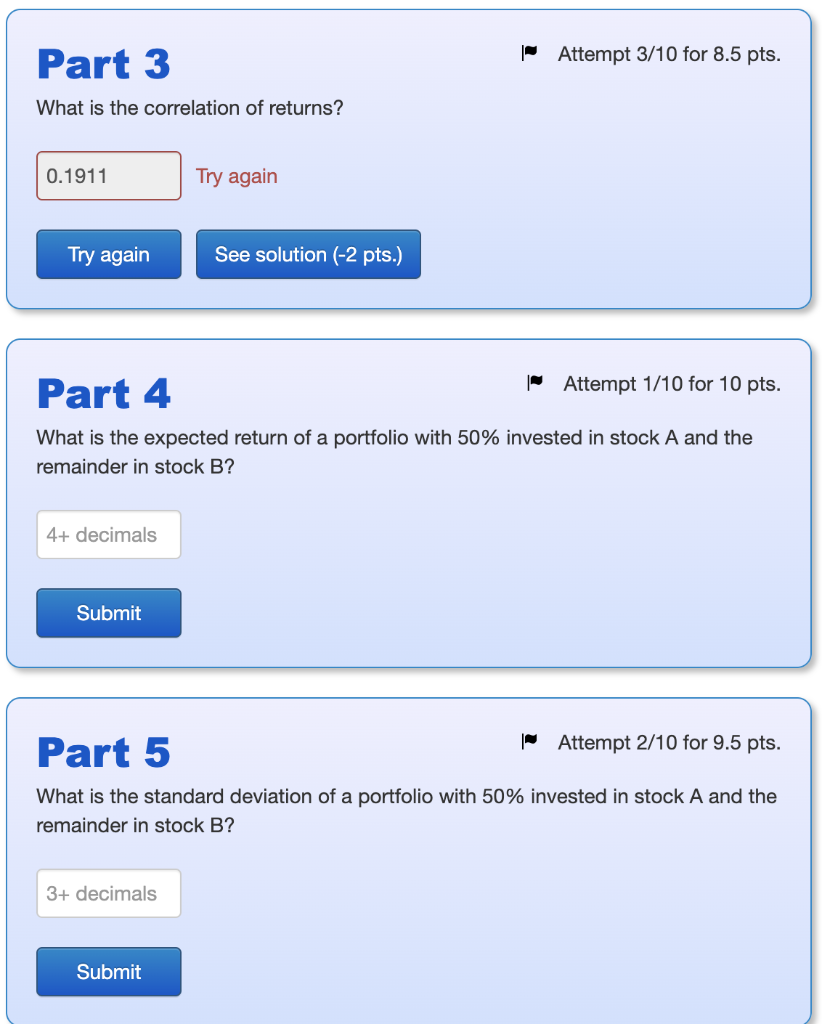Solved The following table shows realized rates of return | Chegg.com