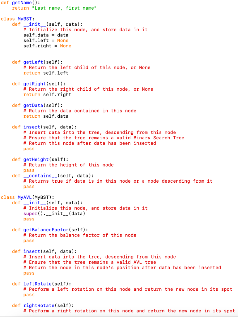 Task: - A class called MyBST is given. Write the | Chegg.com