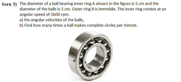 Solved Soru 3) The diameter of a ball bearing inner ring A | Chegg.com