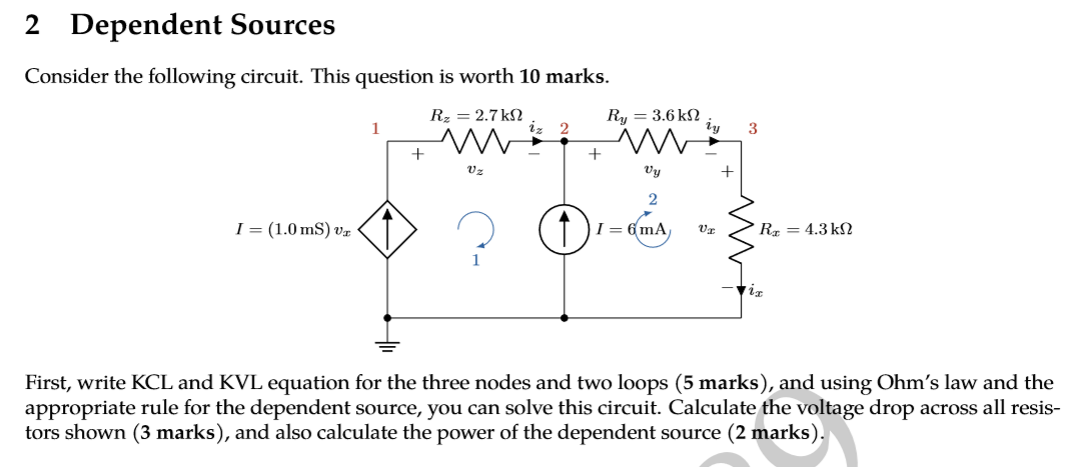 Solved 2 ﻿Dependent SourcesConsider the following circuit. | Chegg.com
