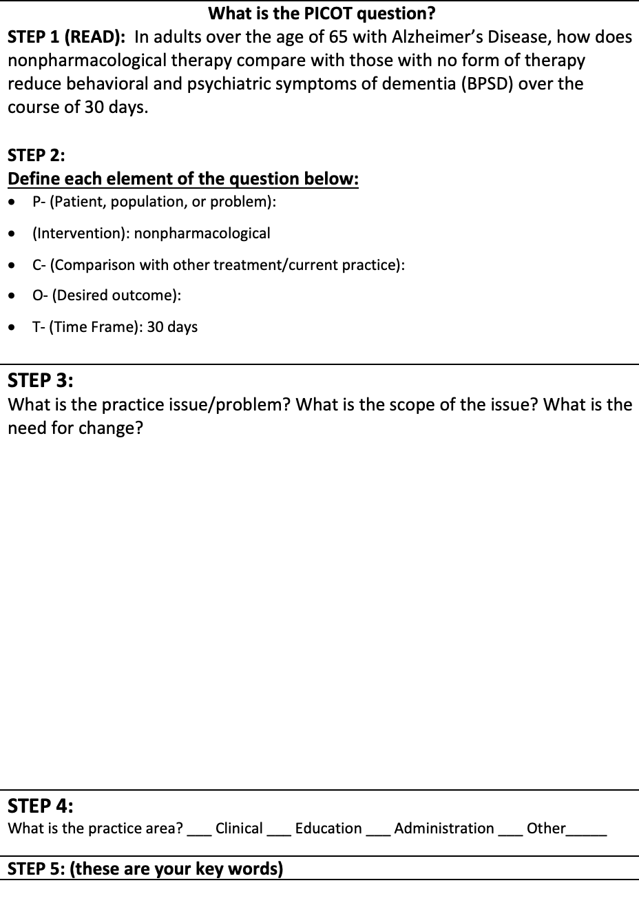 Solved What is the PICOT question? STEP 1 (READ): In adults | Chegg.com