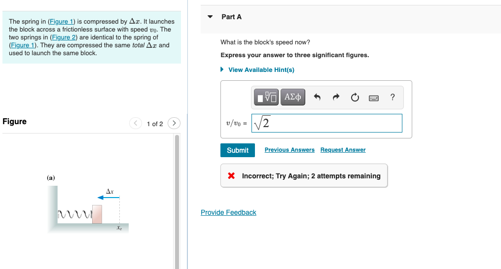 Solved The spring in (Figure 1) is compressed by Δx. It | Chegg.com