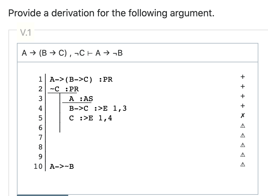 Solved Provide a derivation for the following argument. V.1 | Chegg.com