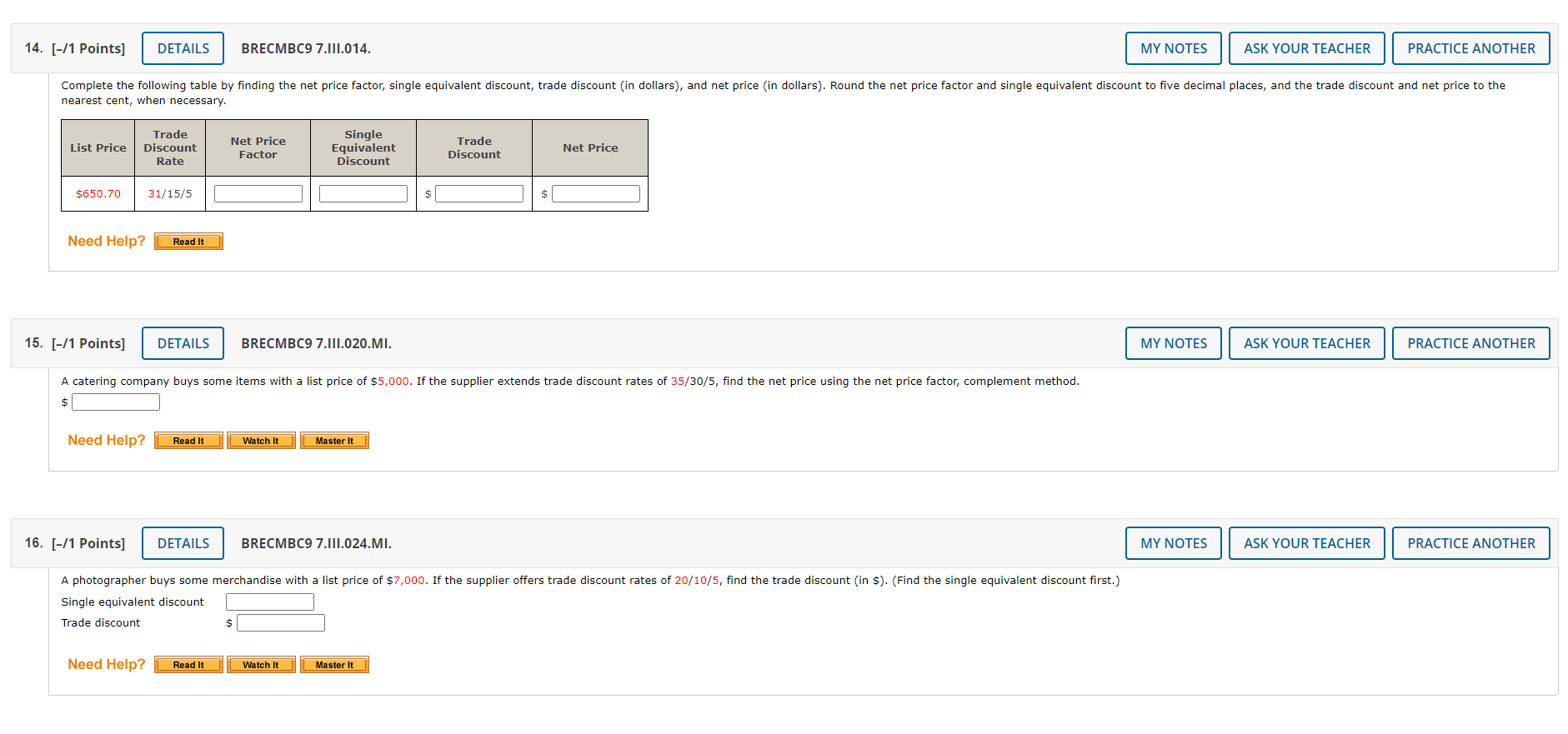 Solved [-/1 Points] BRECMBC9 7.III.014. Complete the | Chegg.com