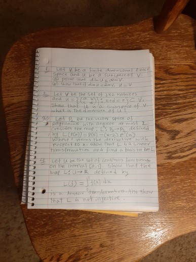 Solved Let Y Be A Finite Dimensional Linear Space And U Be A 8301