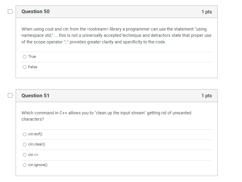 Solved When using cout and cin from the library a | Chegg.com