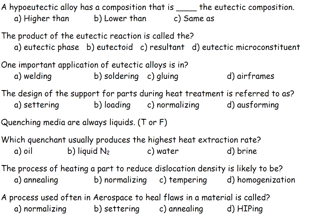 Solved A hypoeutectic alloy has a composition that is the | Chegg.com