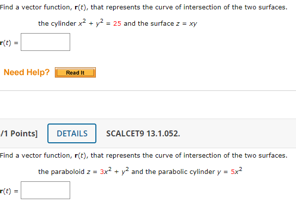 Solved Find a vector function, r(t), that represents the | Chegg.com
