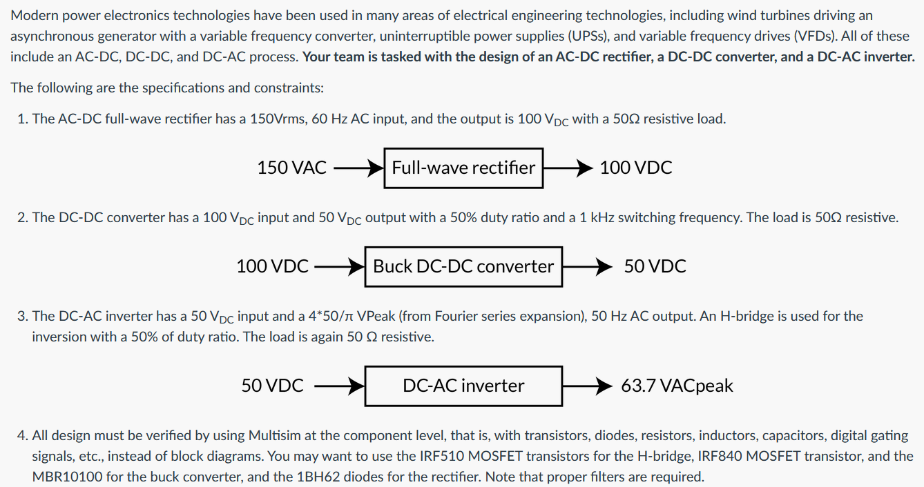 Solved I just need a multisim design of the Buck-DC-DC | Chegg.com