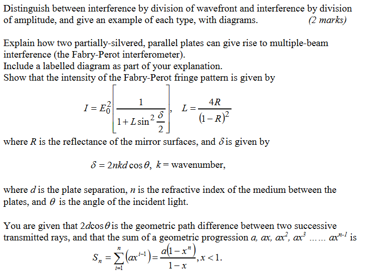 Solved Distinguish between interference by division of | Chegg.com