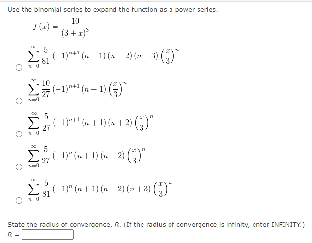 Solved Use the binomial series to expand the function as a | Chegg.com
