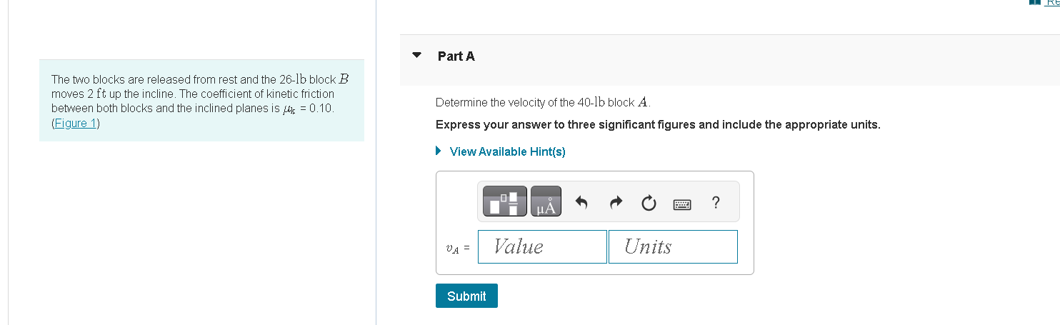 Solved Part AThe two blocks are released from rest and the | Chegg.com