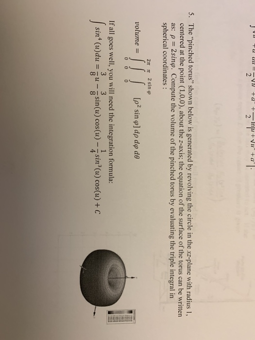 Solved 5. The "pinched torus" shown below is generated by | Chegg.com