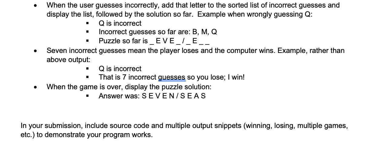 Write a program to play the game of hangman. Regular | Chegg.com
