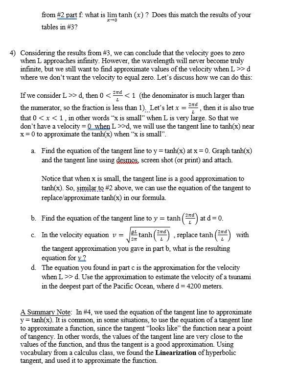 Solved Applications Of Hyperbolic Trig Functions Occur In