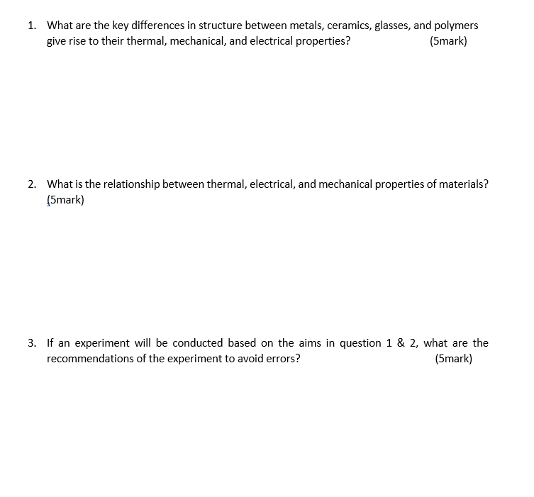 Solved 1. What are the key differences in structure between | Chegg.com
