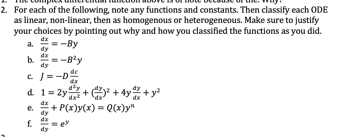 Solved For each of the following, note any functions and | Chegg.com