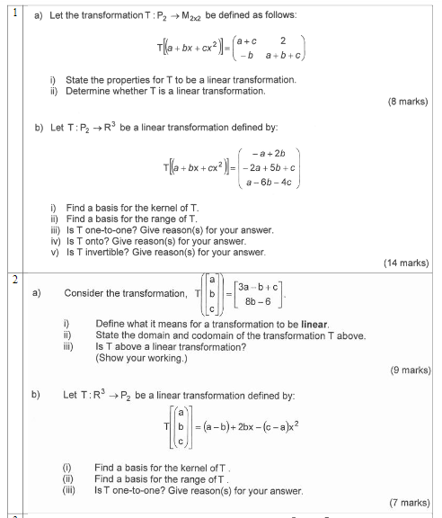 Solved a) Let the transformation T:P, M22 be defined as | Chegg.com