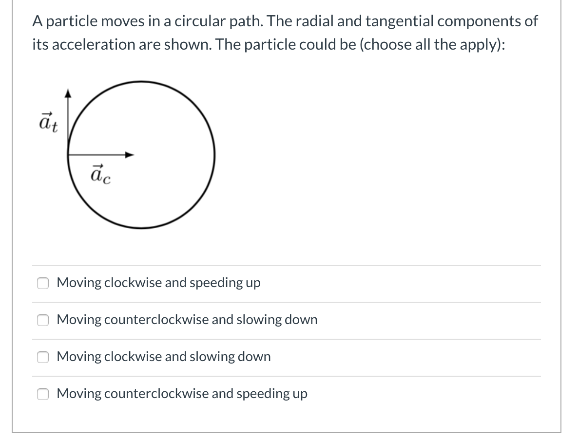 Solved A particle moves in a circular path. The radial and | Chegg.com