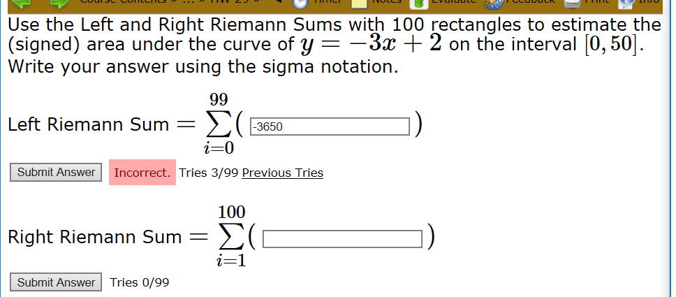 Solved Use the Left and Right Riemann Sums with 100 | Chegg.com