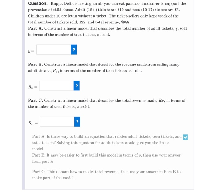 Solved Question. Kappa Delta is hosting an all-you-can-eat | Chegg.com
