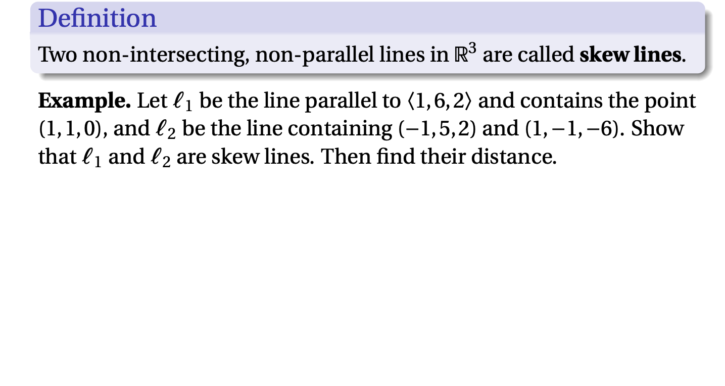 Solved Two non-intersecting, non-parallel lines in R3 are | Chegg.com