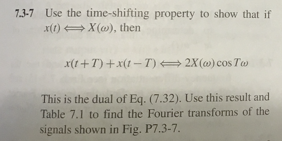 Solved 7.3-7 Use the time-shifting property to show that if | Chegg.com