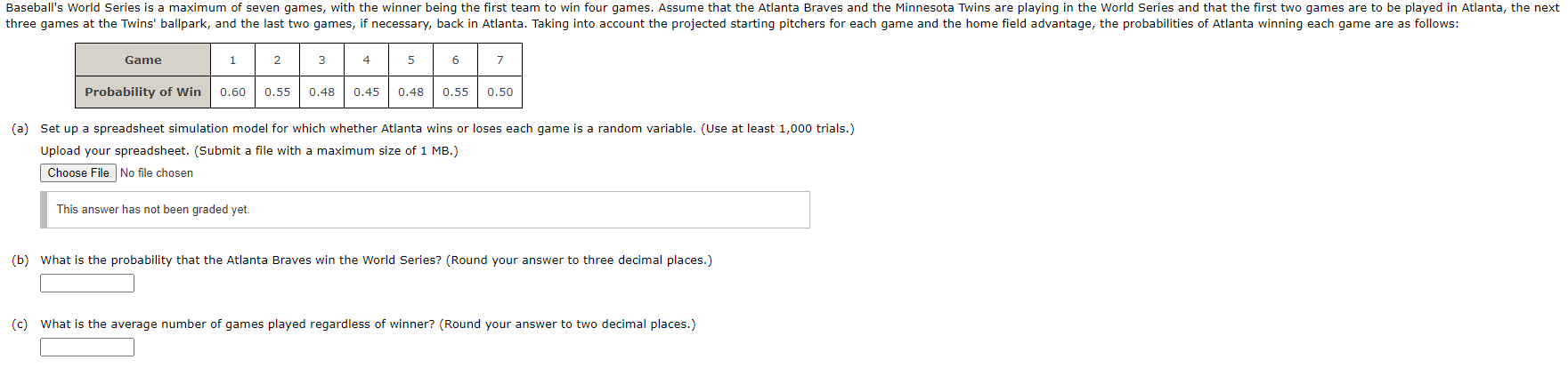 Solved (a) Set up a spreadsheet simulation model for which | Chegg.com