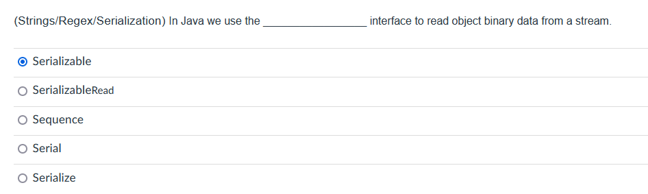 Solved (Strings/Regex/Serialization) In Java we use the | Chegg.com