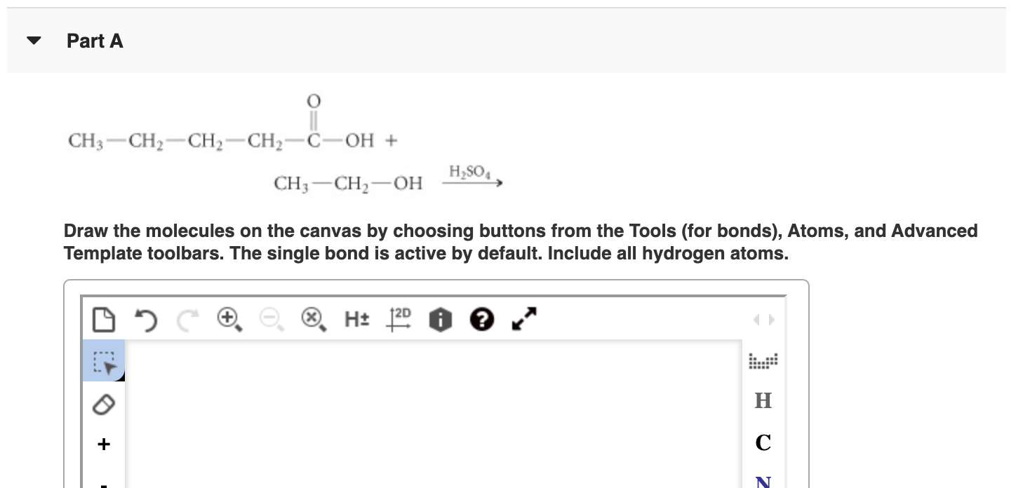 Solved Part A CH3 -CH2-CH-CH2-C-OH + H2SO4 CH; -CH2-OH Draw | Chegg.com