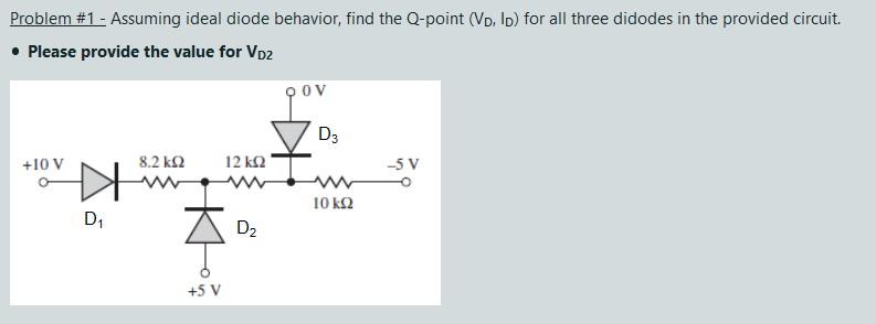 Solved Problem #1 - Assuming ideal diode behavior, find the | Chegg.com
