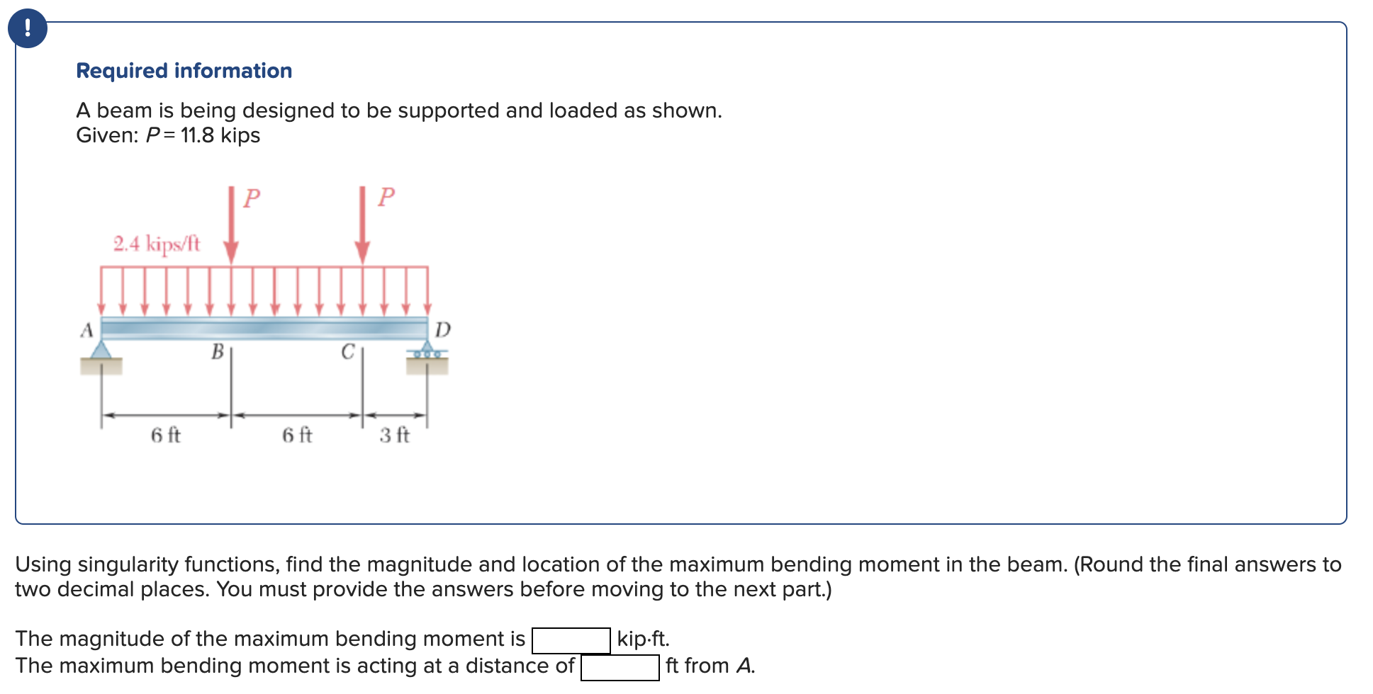 Solved A beam is being designed to be supported and loaded | Chegg.com