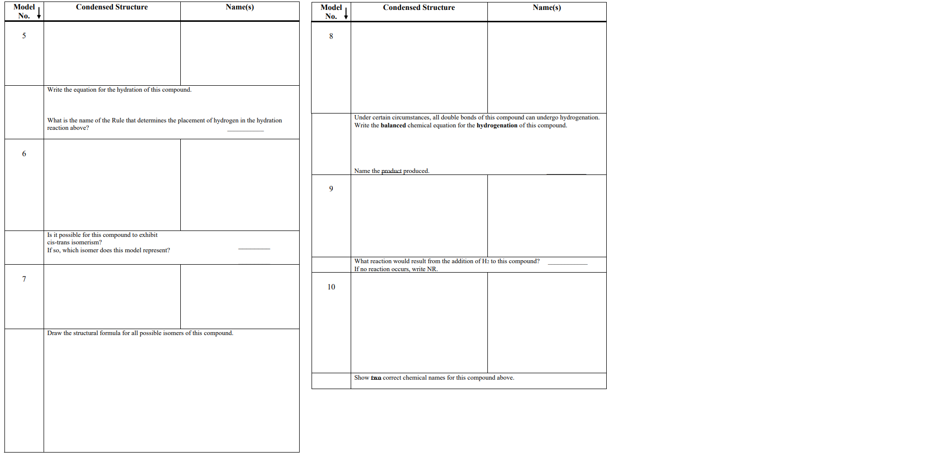 Solved Model No. 6 Model No. 7 Model No.8 Model No. 9 Model | Chegg.com
