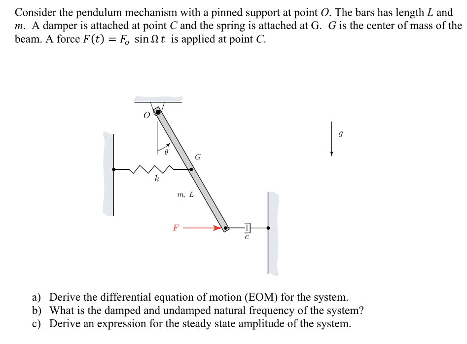 Solved by an EXPERT Consider the pendulum mechanism with a pinned support | Chegg.com