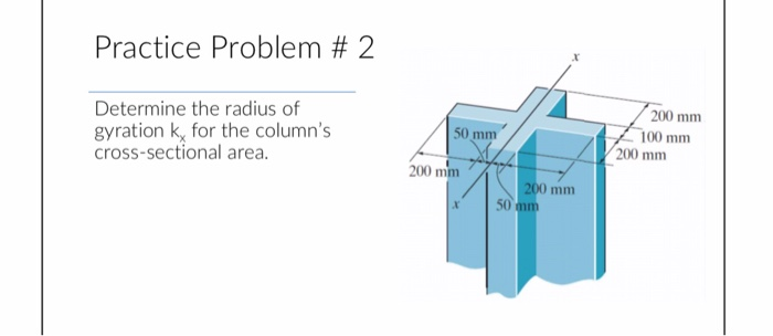 Solved Practice Problem # 2 Determine the radius of gyration | Chegg.com