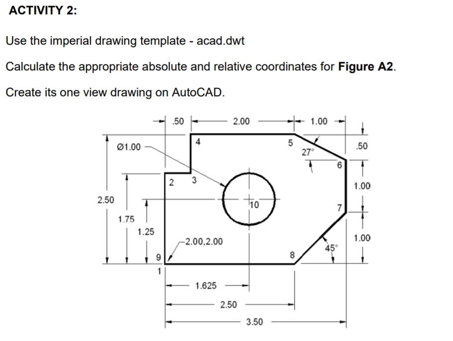 Solved ACTIVITY 2: Use the imperial drawing template - | Chegg.com