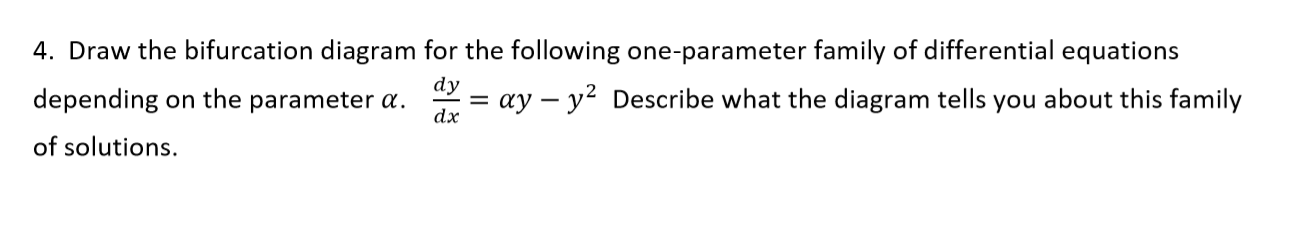 Solved 4 Draw The Bifurcation Diagram For The Following