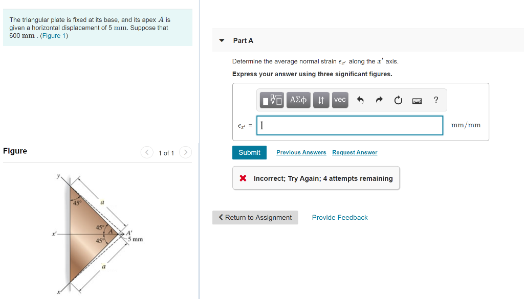Solved The triangular plate is fixed at its base, and | Chegg.com