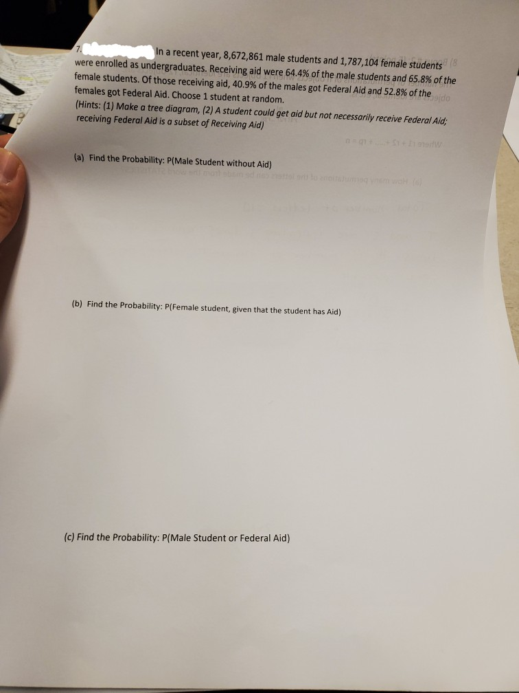 Solved In a recent year, 8,672,861 male students and | Chegg.com