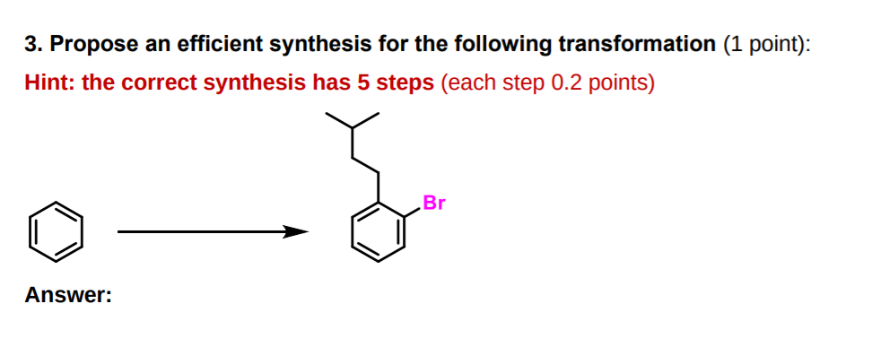 Solved 3. Propose an efficient synthesis for the following | Chegg.com